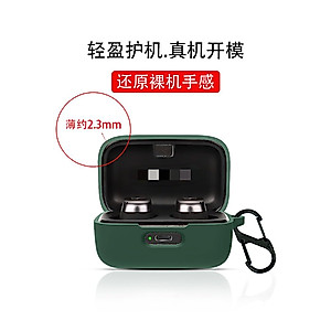 DAYJOY Soft Silicone case Compatible with Sennheiser Momentum True Wireless 3/4 Earbuds, Portable Protective Shockproof Scratch Resistant Carrying Case Cover Sleeve with Carabiner Accessories (Black)