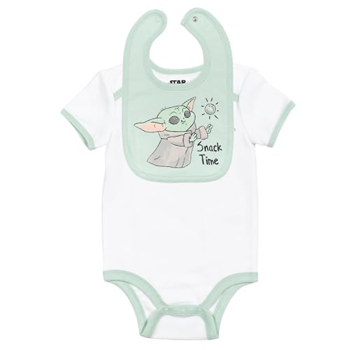 Star Wars Mandalorian Baby Yoda Newborn Baby Boys Layette Set Bodysuit Pant Bib Hat 0-3 Months
