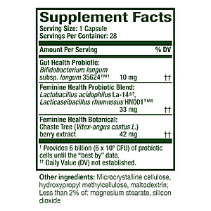 Align Probiotic, Women's Dual Action, Probiotics for Women, Multi-Strain Probiotic with Chaste Tree, Supports Feminine Health, Soothes Occasional Abdominal Discomfort, 28 Capsules (Packaging May Vary)