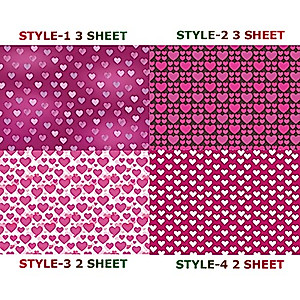 U'COVER Gift Wrapping Paper for Girls Women Men Love Heart Birthday Wrapping Paper for Valentines Day Mothers Day Anniversary Wrap Paper 10 Folded Sheet