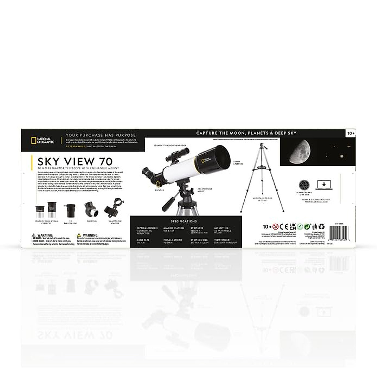 National Geographic Sky View 70-70mm Refractor Telescope with Panhandle Mount