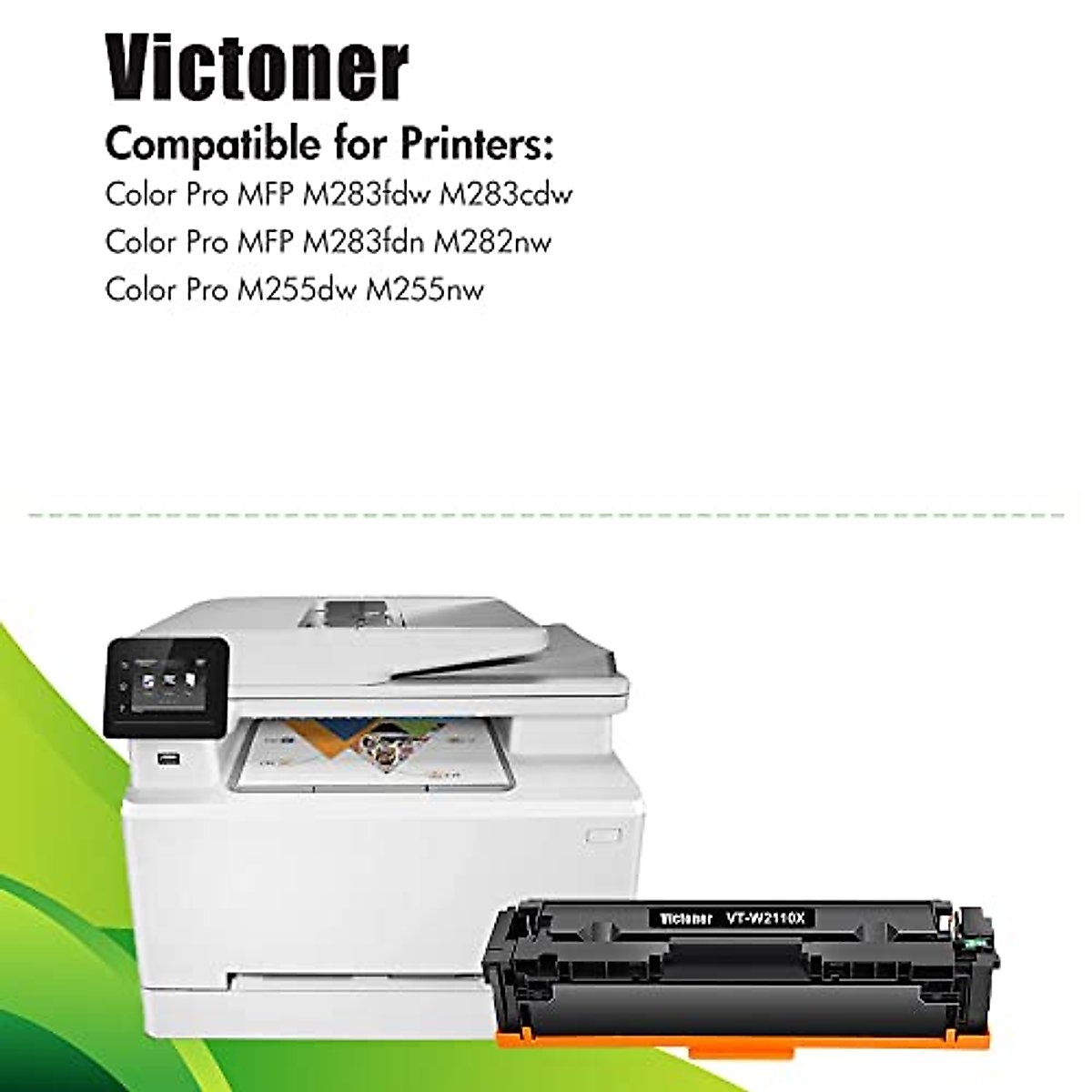 VICTONER 206X 206A Toner Cartridges 4 Pack High Yield (with Chip) Compatible Replacement for HP 206X 206A W2110X W2110A Work for HP Color MFP M283fdw M283cdw M283 Pro M255dw Printer Set Ink (B/C/Y/M)
