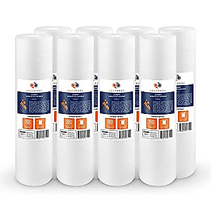 Aquaboon 5 Micron 20" x 4.5" Sediment Water Filter Replacement Cartridge | Whole House Sediment Filtration | COMPATIBLE WITH: AP810-2, SDC-45-2005, FPMB-BB5-20, P5-20BB, FP25B, 155358-43, 8 Pack