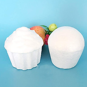 12pcs Foam Cupcake Polystyrene Foam Cake Model Styrofoam Modelling Mould DIY Foam Mold for Crafts Flower Wedding Christmas Party Decoration 7.8cm 7.5cm