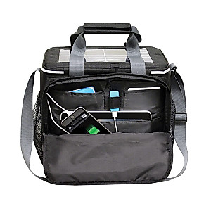 Preferred Nation Solar Cooler with USB Charging system, Collapsible 36 can cooler bag removable plastic leak-proof lining and foil lined front pocket for hot & cold.