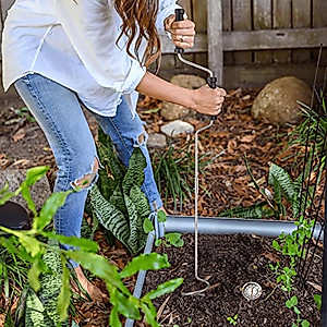 GZBEVITAR Compost Aerator, Compost Turner and Mixing Tool - Crank Manual Tiller for Outdoor Composting, Rotating Drill Bit for Easy Aeration, Thermomter Included