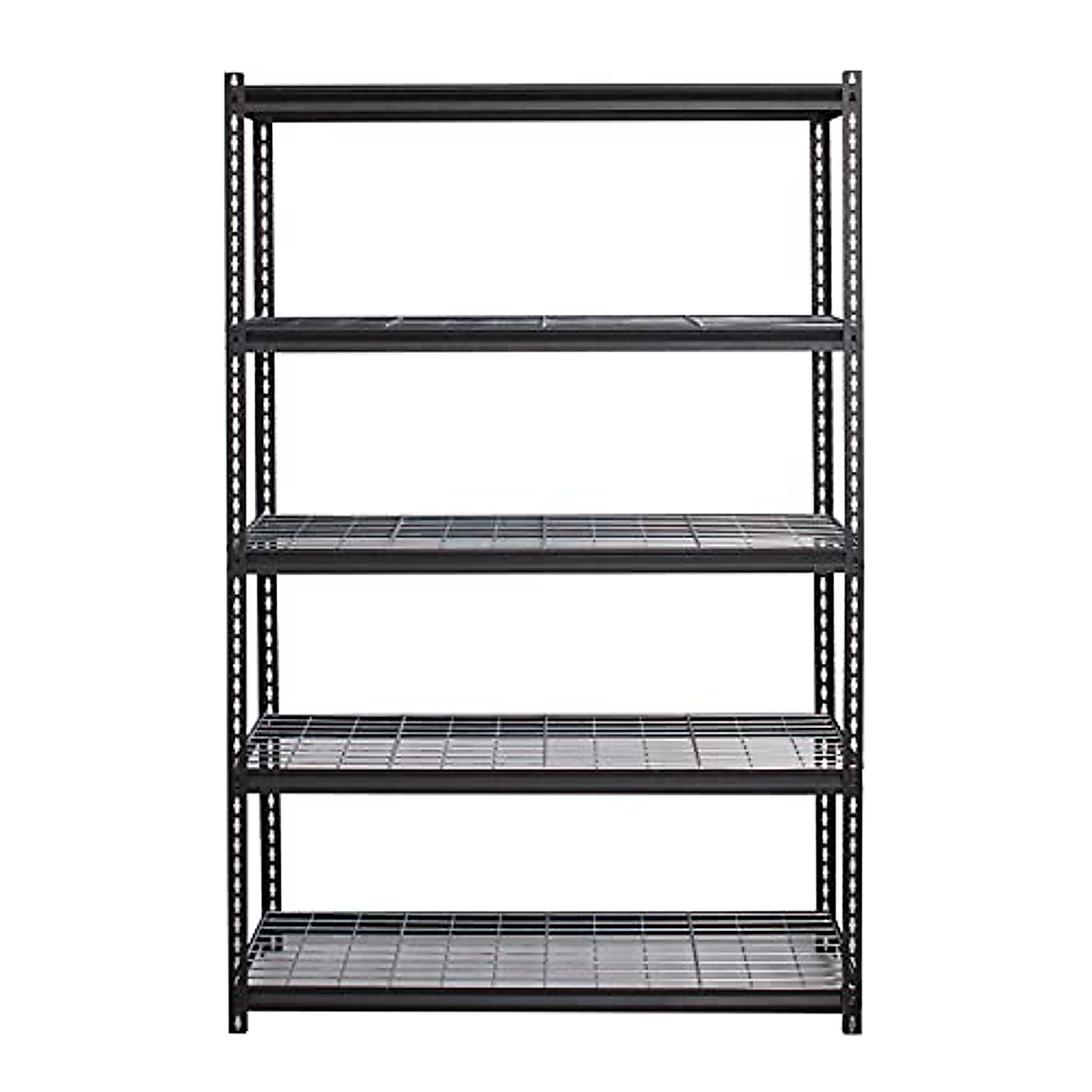 Iron Horse 2300 Deck Wire Shelving Unit, 5 Shelf, 18" x 48" x 72", Black, Black & Zinc