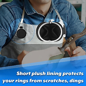 Portable Ring Organizer Case with Keychain, Traveling Ring Holder Storage Bag, Anti-Lost Keychain Container for Rings, Jewelry (1, Black)