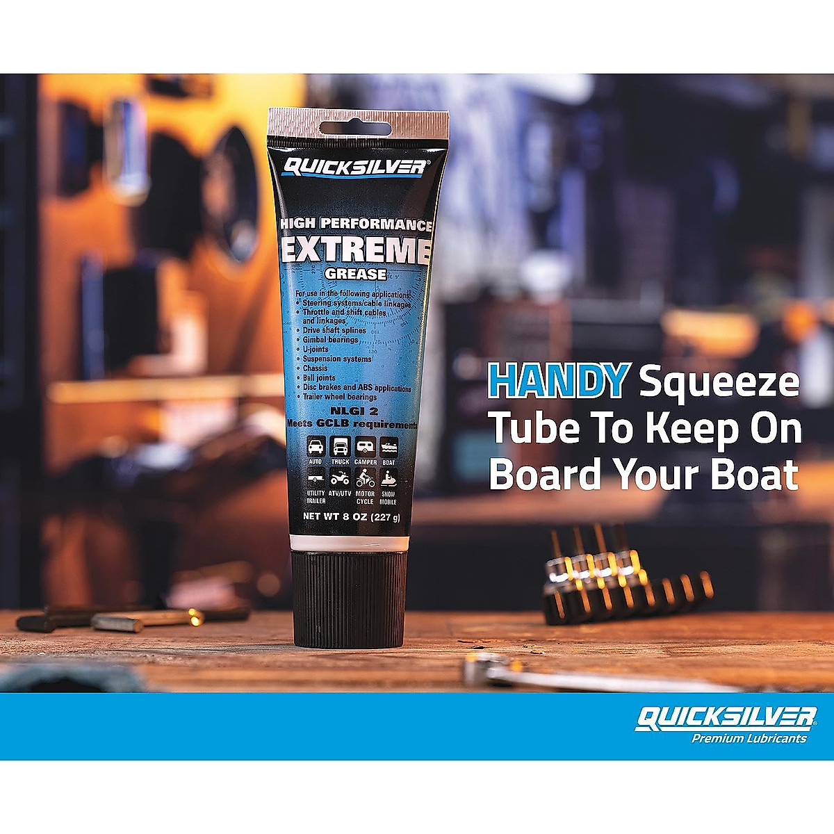 Quicksilver 8M0071838 High Performance Multi-Purpose Extreme NLGI 2 Marine Grease - 8 Oz. Tube
