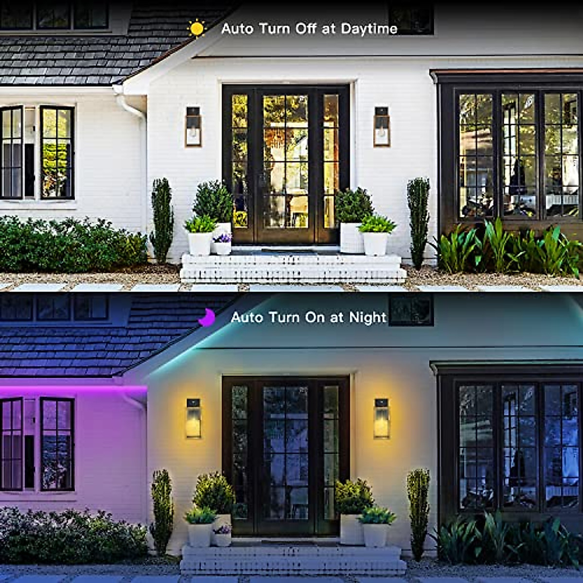 Lintem Porch Lights with GFCI Outlet, Industrial Outdoor Wall Mount Light Fixture Exterior with Rustic Wood Finish Dusk to Dawn Waterproof Wall Lantern for House Garage Doorway, Bulb Not Included