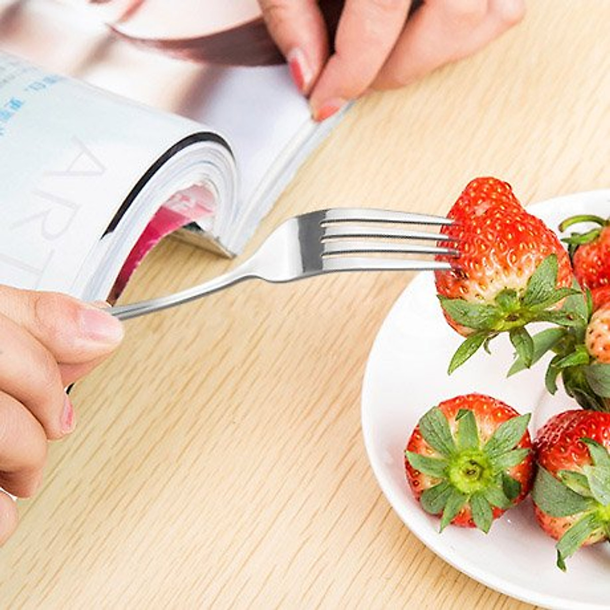 HOMMP 16-Piece Stainless Steel Salad Forks, Dessert Forks