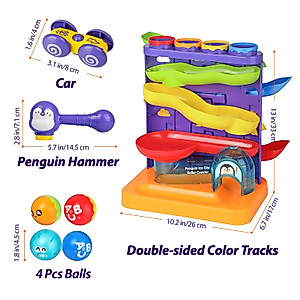 Toddler Toys for 1 2 3 Year Old Boys Girls, 2 in 1 Pound Balls Toy & Car Ramp Race Track, Early Development Educational Learning Toys Gifts for Baby 12-36 Months