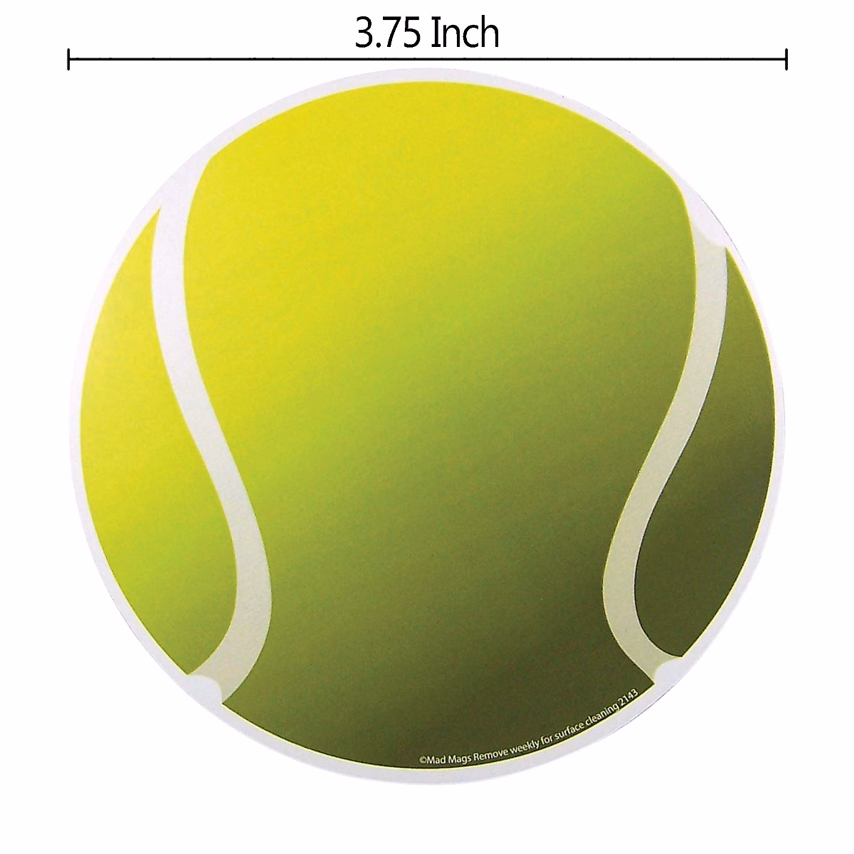 Car Magnet Tennis Ball Magnetic Decal for School Locker or Fridge, 3 3/4 Inch, Set of 5