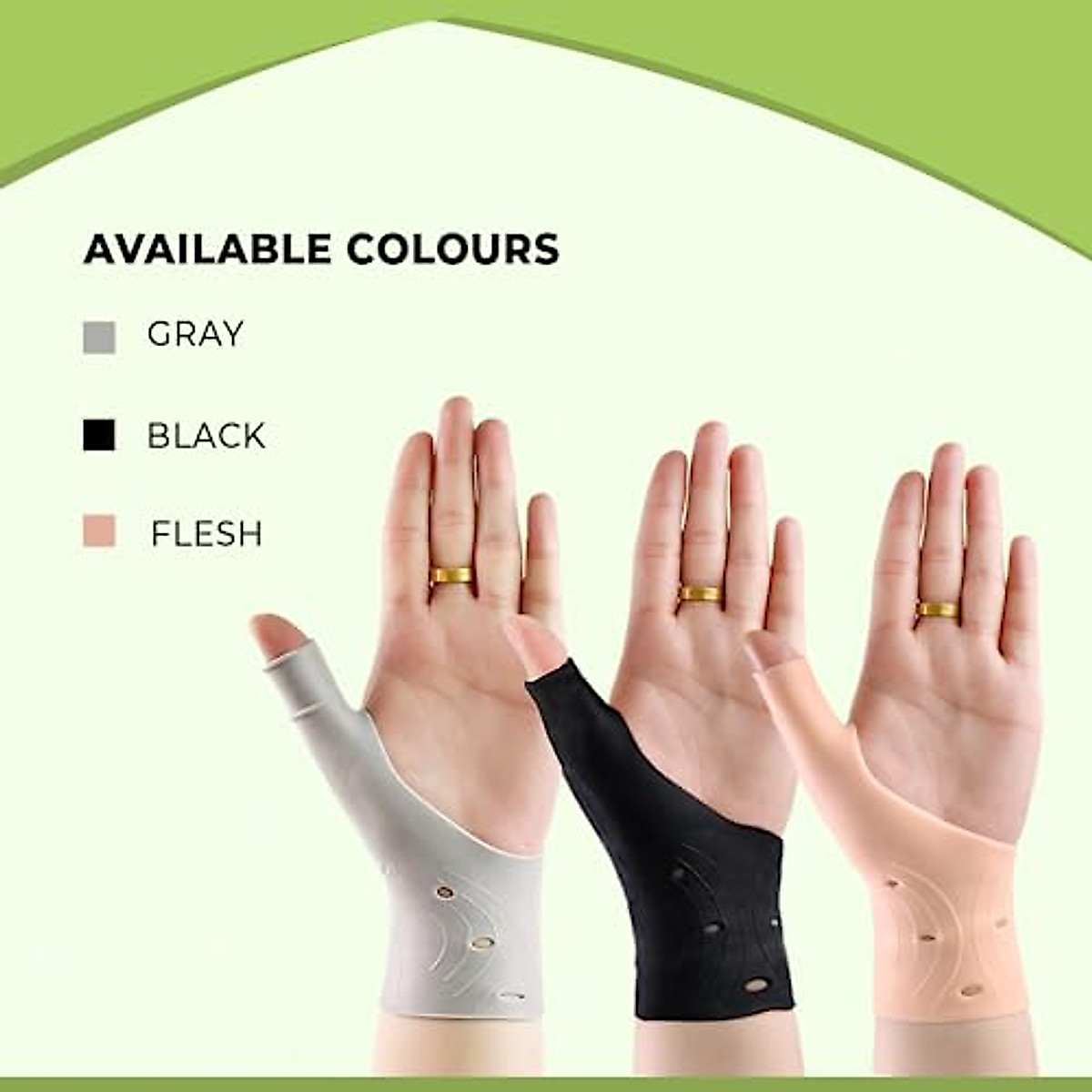 MountainAir Gel Wrist Thumb Brace, 4 PCs - Waterproof Wrist Brace to Fit Left Right Hand - Thumb Support Braces Cool Wrap for Arthritis & Carpal Tunnel Pain Relief – Latex Rubber Thumb Brace