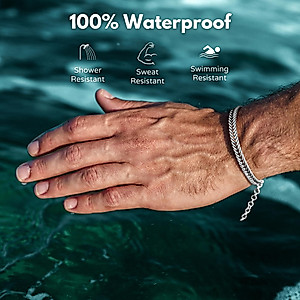 Galis Chain Bracelets For Men - Premium Stainless Steel Mens Bracelet, Silver Plated Non Tarnish Bracelet - This Snake Chain suits as Everyday Men's Bracelets is Stylish Gifts For Him 7.5"