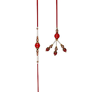 ARTISENIA Lumba Rakhi Set for Brother Bhabhi | Raksha Bandhan Rakhi Pair for Bhaiya Bhai Bhabhi Sister (Design4)