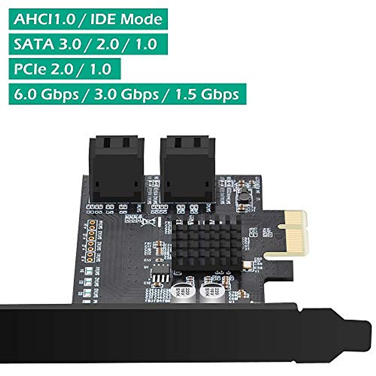 MZHOU PCIE 2.0 X 1 to SATA 4 Port Adapter Card Marvell Chipset Without Raid for Ipfs Mining and Adding Sata 3.0 Devices
