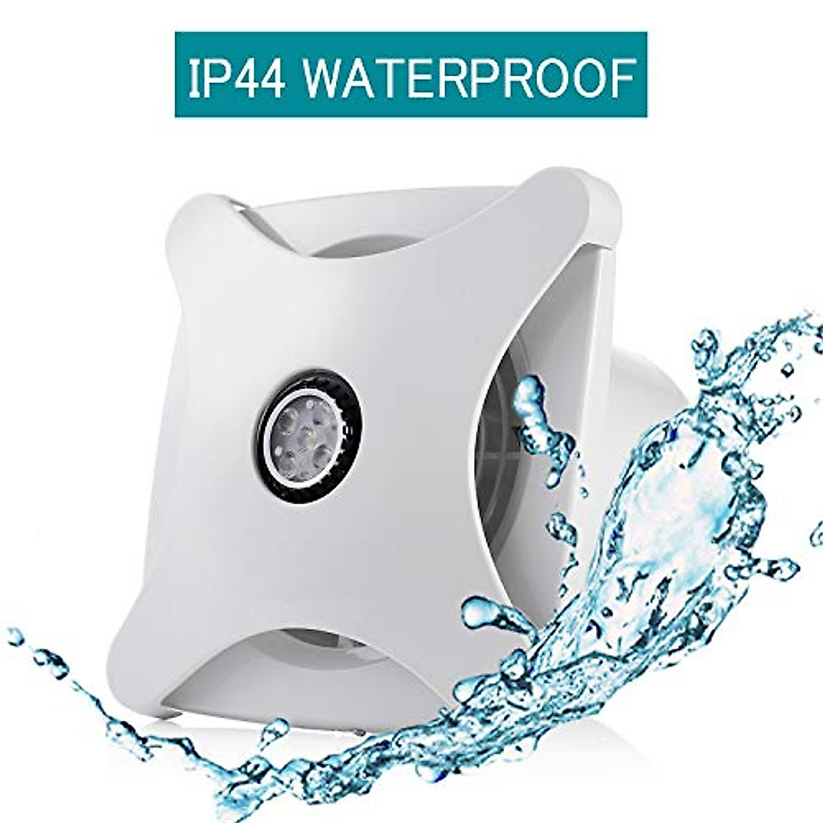 HG Power Bathroom Exhaust Fan, 6 Inch Extractor Fan with LED Light Garage Ventilation Fan for Kitchen Bedroom Office Ceiling & Wall Mount