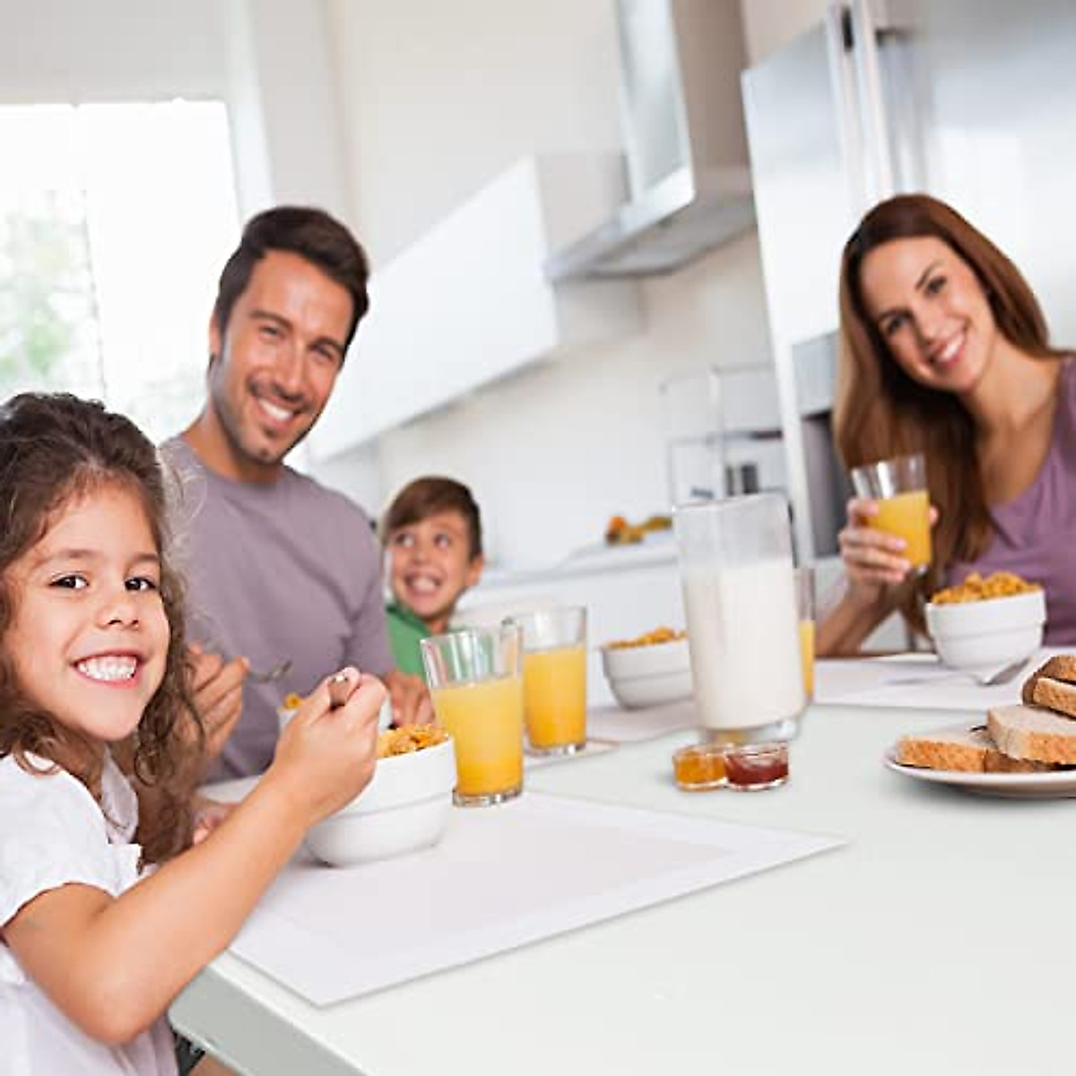 HYMnature Folding Tables 4 Foot Lightweight, Folding Table Height Adjustable Utility Bi-Fold Table Indoor Outdoor, Portable Plastic Picnic Chrismas Party Dining Camping Tables(White)