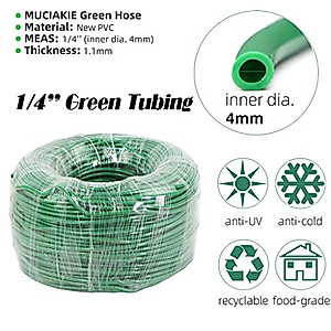 UXZDX CUJUX 10-70m 1/4'' Green Garden Watering Irrigation Hose Water Tubing Micro Drip Pipe for Irrgation System 4/7mm Hose (Color : 50m)