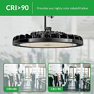 200W UFO LED High Bay Light 2PCS, 28000 LM with US Plug 5ft Cable, 5000K, Commercial Industrial Warehouse Shop Factory Barn Garage Area Lighting Fixture, Non-Dim