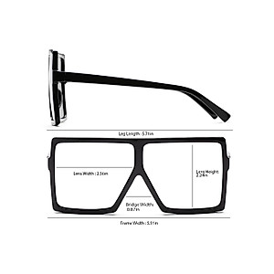 GRFISIA Square Oversized Sunglasses for Women Men Flat Top Fashion Shades