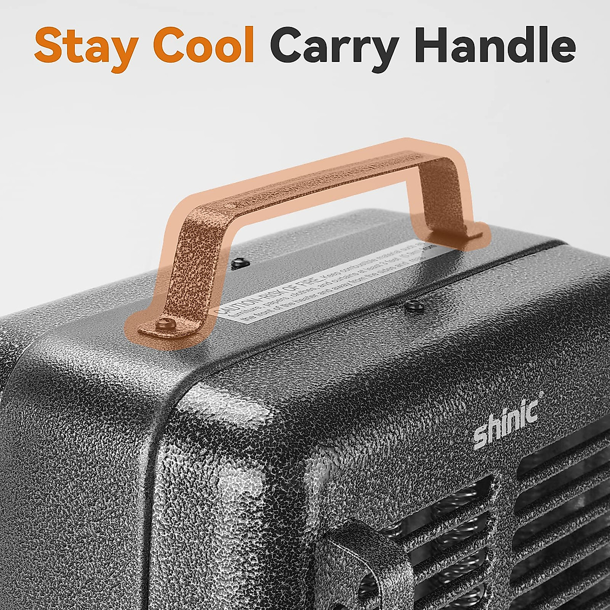 Shinic Space Heater,1500W Milkhouse Heater with Thermostat, Stay Cool Durable Metal Housing, Overheat protection, 3-Prong Plug, Tip-Over Auto Shut Off, Utility Heater for Garage, Bedroom, Greenhouse