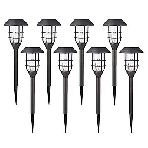 Nekepy Solar Lights Outdoor, Solar Powered Pathway Waterproof Landscape Light for Patio Walkway Driveway Garden Yard, 8 Pack