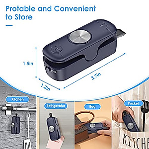 OEOP 2-Pack Mini Bag Sealer, 2 in 1 Heat Sealer & Cutter Battery Powered, Vacuum Sealer Portable Handheld Bag Resealer Kitchen Gadget Machine for Food Chip Bags Storage (Battery Included)
