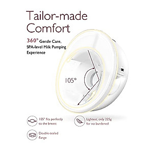 Momcozy M5 Hands Free Breast Pump, Double Wearable Breast Pump of Baby Mouth Double-Sealed Flange with 3 Modes & 9 Levels, Electric Breast Pump Portable - 24mm, 2 Pack Quill Gray