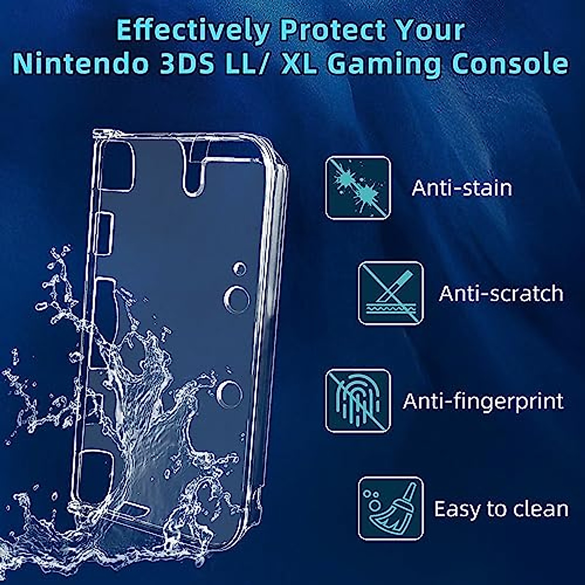 OSTENT Protective Clear Crystal Hard Guard Case Cover Skin Shell for Nintendo 3DS XL LL Color Clear White