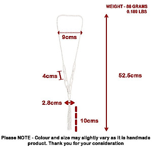 RF RIZIR FASHION Long Handmade Glass Beaded Statement WHITE Necklace for Women