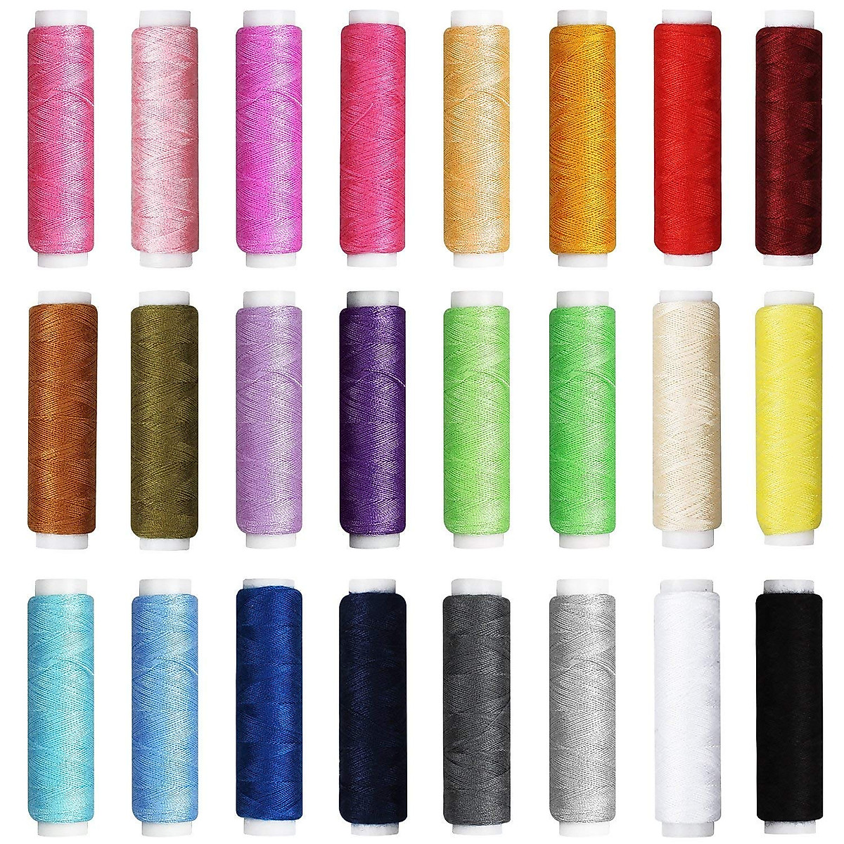 JUNING Sewing Kit with Case, 130 pcs Sewing Supplies for Home Travel and Emergency, Kids Machine, Contains 24 Spools of Thread of 100m, Mending and Sewing Needles, Scissors, Thimble, Tape Measure etc