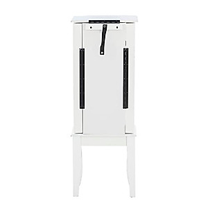 Powell Furniture Jewelry Armoire, White, 13"x 9.375"x 35.5"