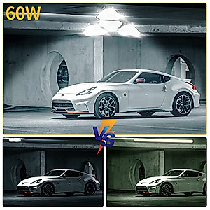 YWD LED Garage Lights 2 Pack 120W 12000 Lumens 6500K Daylight with Deformable Garage Ceiling Light E26/E27 LED Shop Light for Garage Basement Workshop Warehouse