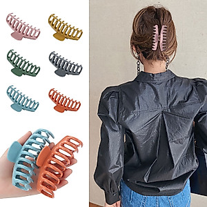 12 Pack Hair Claw Clips Large 4.3 Inch Hair Clips Stylish Barrettes in 12 Colors for Women
