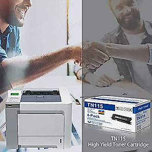 4-Pack High Yield TN-115 TN115 Toner Cartridge Replacement Compatible for Brother DCP-9040CN DCP-9045CDN HL-4040CDN MFC-9440CN MFC-9840CDW Printer (1 Black,1 Cyan,1 Yellow,1 Magenta)