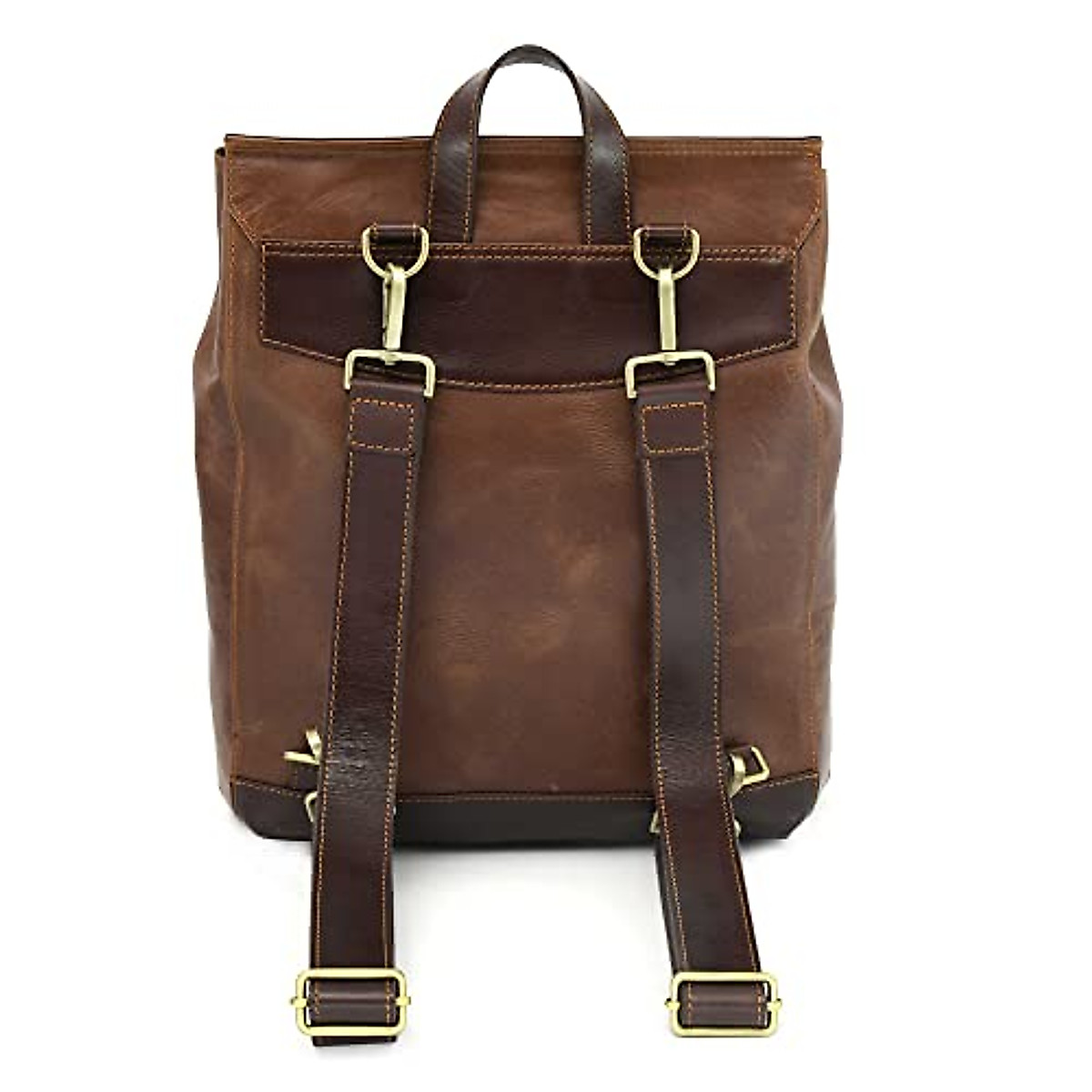 Style N Craft Backpack, Full-Grain Leather Travel Backpack, Light and Dark Brown Combination (392153)