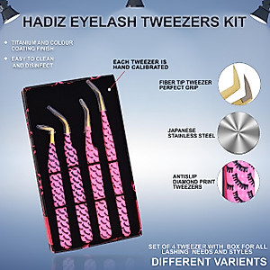 Fiber Tip Eyelash Extension Tweezers (‎Art Colour)