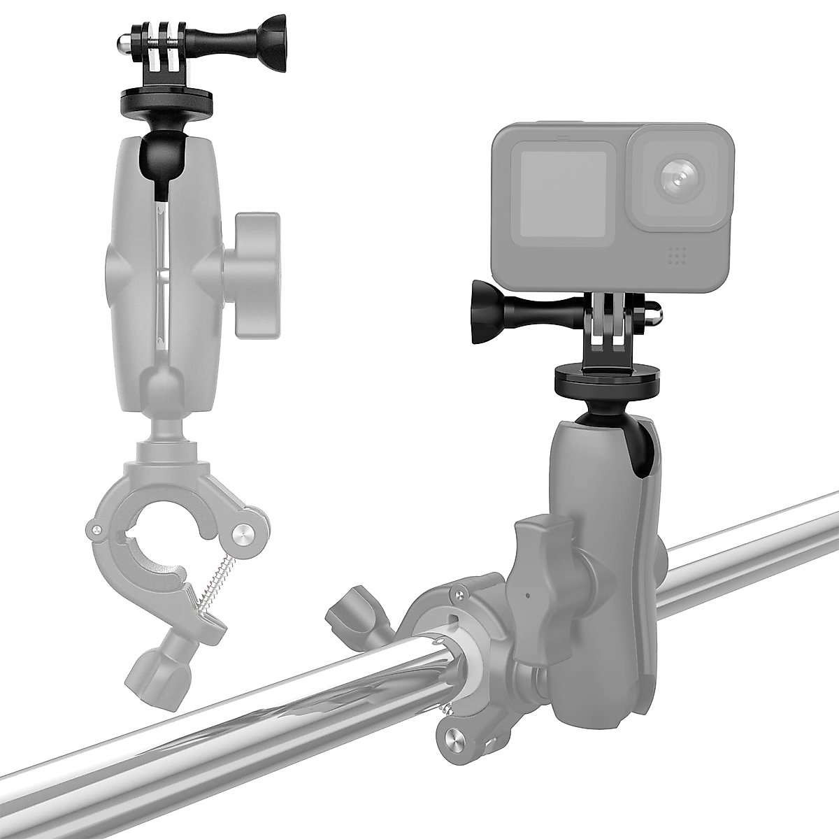 1" Ball Mount Adapter for Insta360 One X2, X, One R, RS, GO 2, GoPro Hero, Compatible with RAM Ball Head Mounts B Size Double Socket Arm
