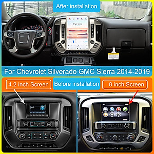 NAKEVICH 14.4 Inch Qualcomm Android 11 Car Radio for Chevrolet Silverado GMC Sierra 2014-2019 Stereo Upgrade Tesla Style Dash 2K IPS Touch Screen Android Auto GPS Navigation Multimedia Play