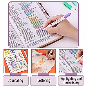 Mr. Pen- Dual Tip Highlighters, Pastel Colors, 12 Pack, Fine & Chisel Tip Highlighters Assorted Colors, Colored Highlighters, Highlighter Pens, Highlighter Markers, Markers for Journaling