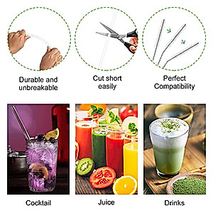 Replacement Straw for Stanley Cup 40oz 30oz Tumbler, 8 Pack Reusable Straws with Cleaning Brush for Stanley Adventure Travel Tumbler, Long Plastic Clear Straw for Stanley Cup Accessories