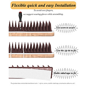 Bird Spikes, 20 Pack Pigeon Spikes, High Thorn Bird Spikes for Outside, Bird Deterrent for Small Bird Cat Squirrel, Easy Installation Bird Deterrent Spikes use for Balcony Courtyard Outdoor Roof