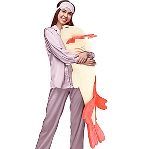 MaoGoLan Large Axolotl Plush Stuffed Animal,Big Axolotl Plush Pillow Toy,Giant Stuffed Axolotl Body Pillow for Holiday Birthday Christmas Day Gift Pink