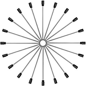 TecUnite 2.75 Inch Ballpoint Pen Refills for Diamond Crystal Stylus Pens and Ballpoint Pens with Black Velvet Bag, 20 Pieces (Black Refill)