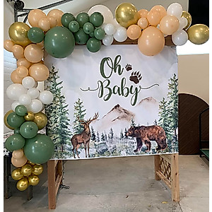 Avezano Let The Adventure Begin Backdrop Oh Baby Woodland Baby Shower Backdrop Boys Mountain Wilderness Adventure Baby Shower Decorations Background 7x5 ft