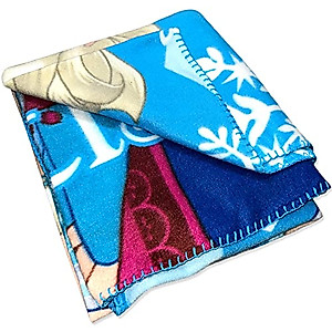 DIISNEY Disney Frozen Princess Anna, Elsa and Olaf Snowflakes and Castle Throw Blanket (Anna and Elsa)