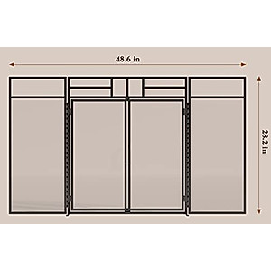 Fire Beauty 3-Panel Folding Fireplace Screen with Magnetic Hinged Doors, Solid Wrought Iron Panels Fire Spark Guard