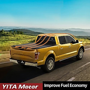 YITAMOTOR Soft Roll Up Truck Bed Tonneau Cover Compatible with 2015-2024 Ford F-150 5.5 ft Bed